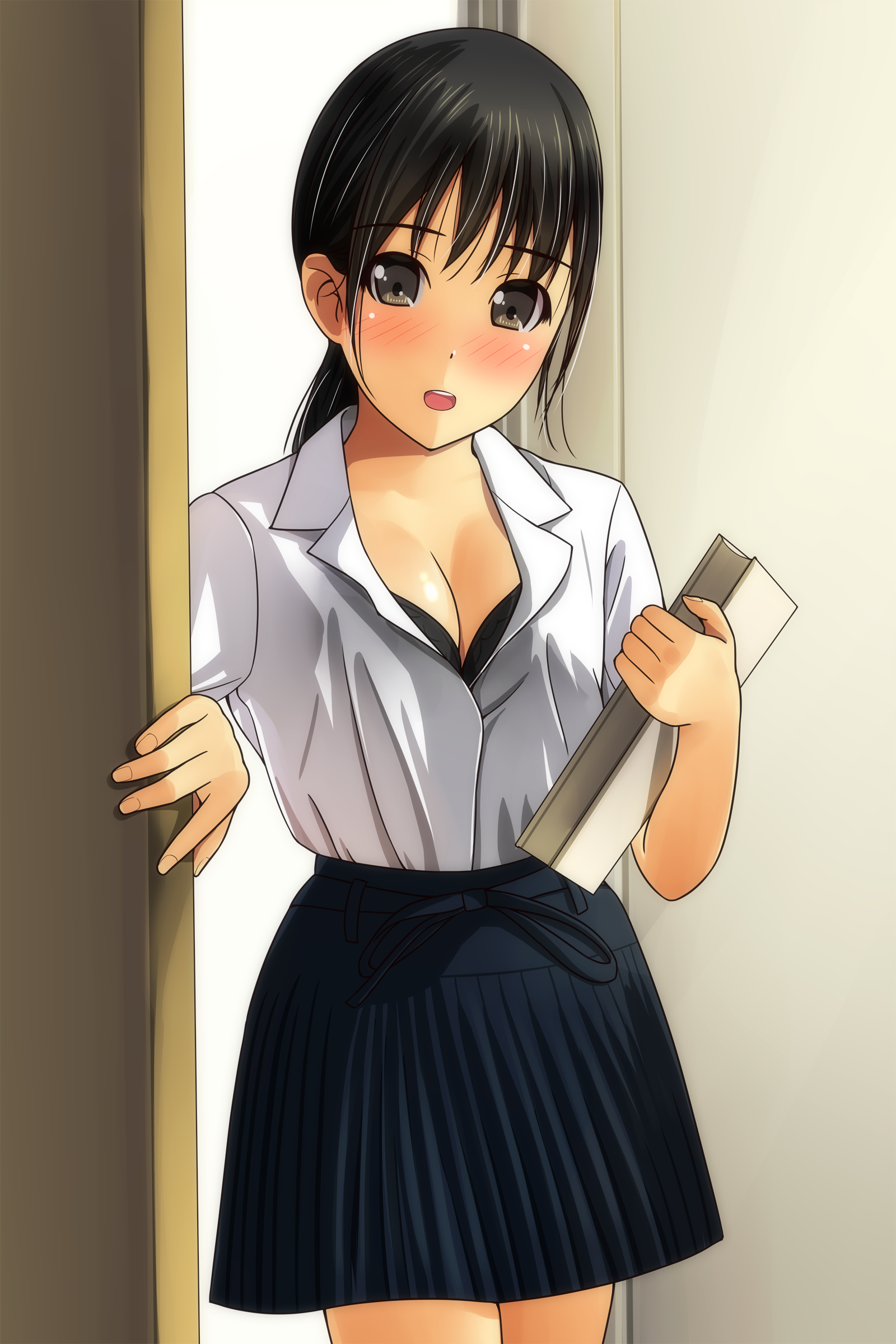 matsunaga kouyou bra cleavage dress shirt open shirt | #557390 | yande.re